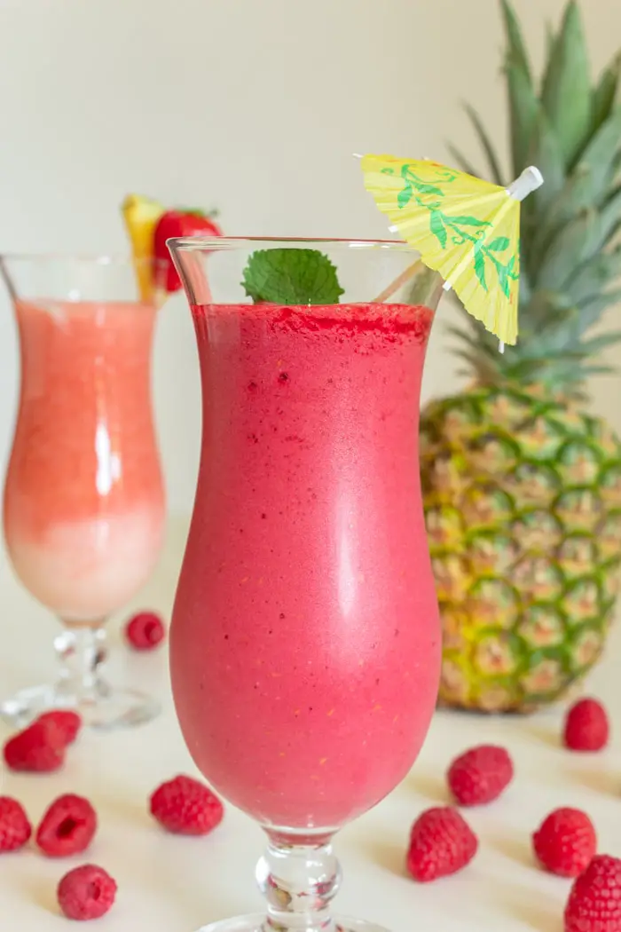 Smooth Raspberry Pina Colada Recipe » A Couple of Sips